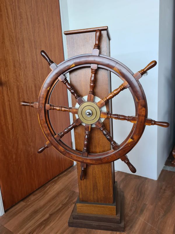 Antique Ships Binnacle Wheel and Compass Conversion, Furniture & Home ...