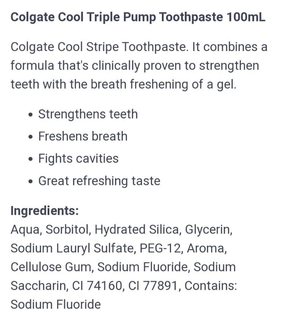 Colgate Cool Stripe Toothpaste 100 ml, Everything Else, Others on Carousell