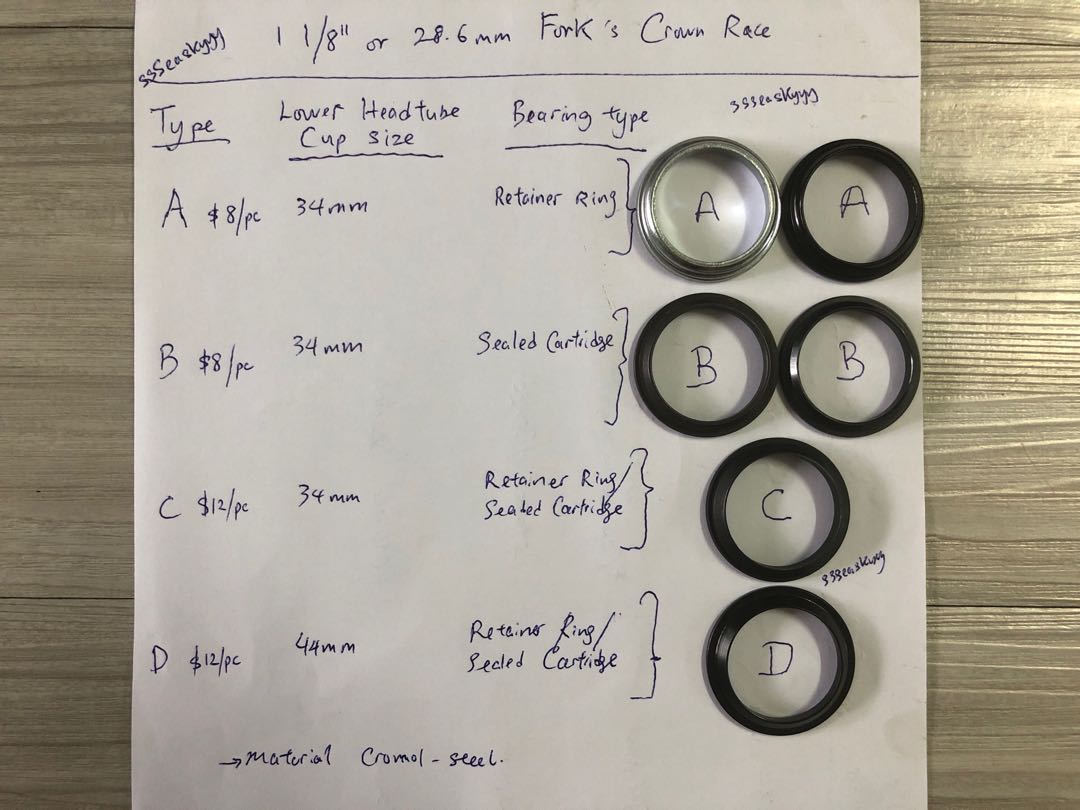 Crown Race per piece, Sports Equipment, Bicycles & Parts, Bicycles on ...