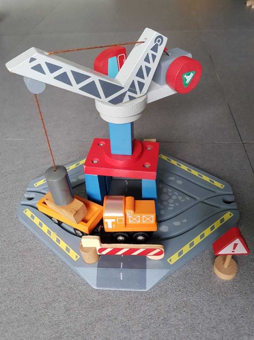 ELC Wood Train station and crane set, Hobbies & Toys, Toys & Games on ...