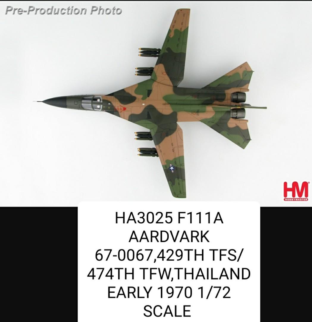 HA3025 F111A AARDVARK 67-0067,429TH TFS/474TH TFW,THAILAND EARLY 1970 1 ...
