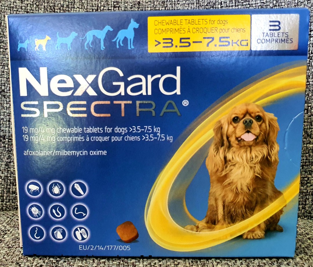 2 boxes Nexgard Spectra 3.5-7.5kg box of 3 tablets, Pet Supplies, Homes ...
