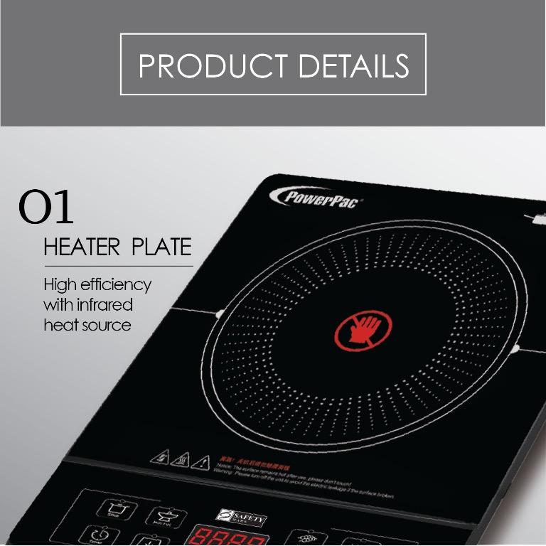 PowerPac Ceramic Cooker (Any Pot) 2000 Watts (PPIC833), TV & Home ...