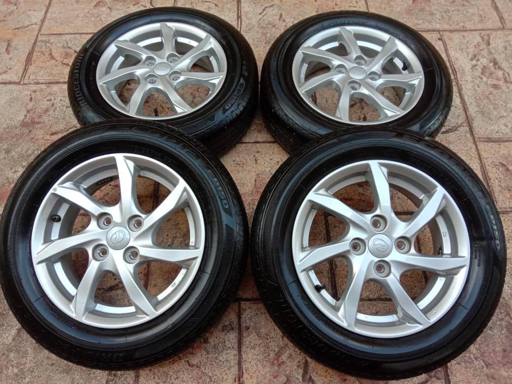 Rim Myvi g3 14 inci tayar 90%, Auto Accessories on Carousell