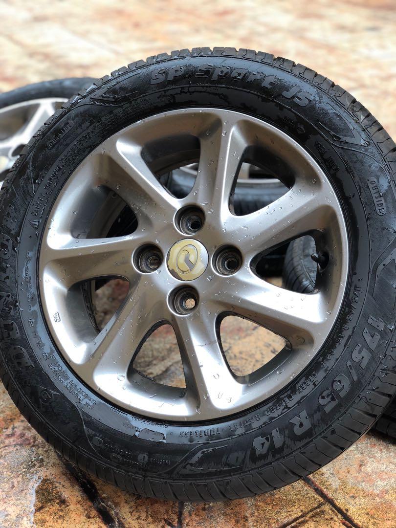 Rim Myvi SE lagi Best 14 siap tayar 90%, Auto Accessories on Carousell