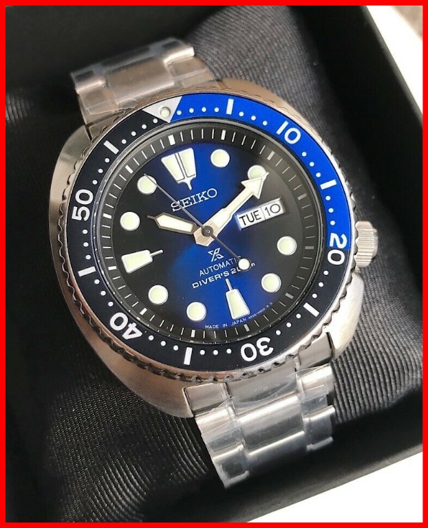 Seiko Turtle Japan Made Prospex Automatic Diver Deep Blue Men Watch ...