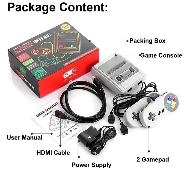Super SNES Mini HD Family TV 8 Bit Video Game Console HDMI Output TV ...