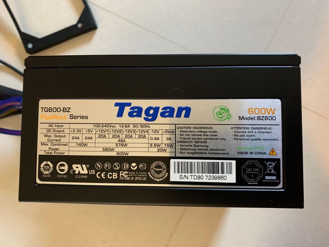 Tagan 600W power supply unit (PSU), Computers & Tech, Parts ...