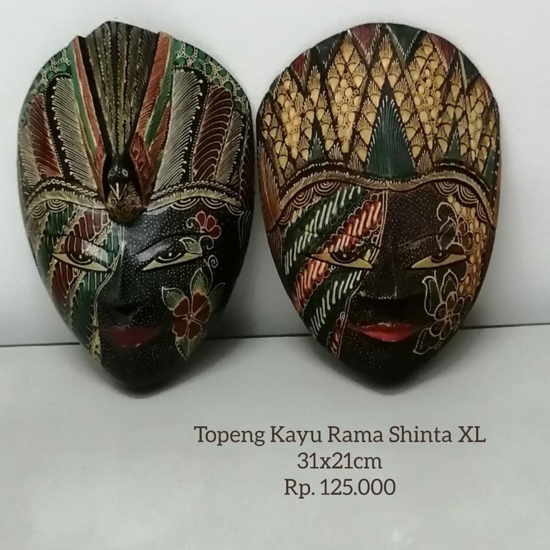Topeng Kayu Lukis Batik Rama Shinta, Desain & Kerajinan Tangan, Karya ...