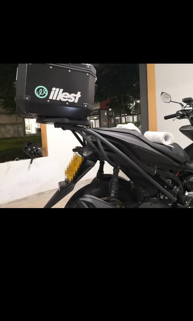 Aerox box & rack bundle heavy duty aluminium metal top box 45L 55L 65L ...