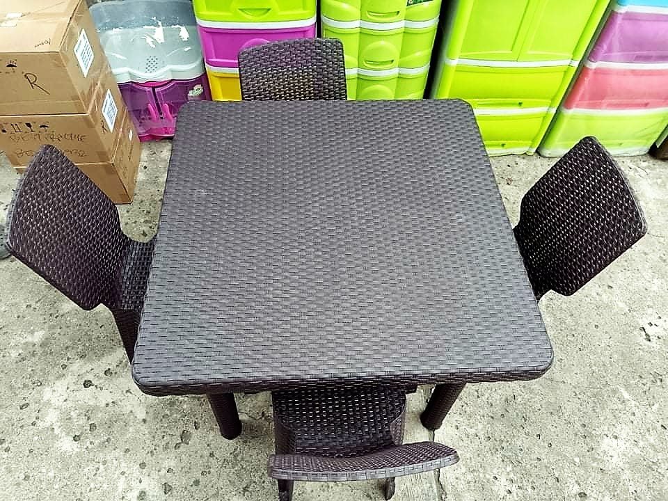 Sanyo Plastic Rattan Square Table Set (36x36 in.), Babies & Kids, Baby ...