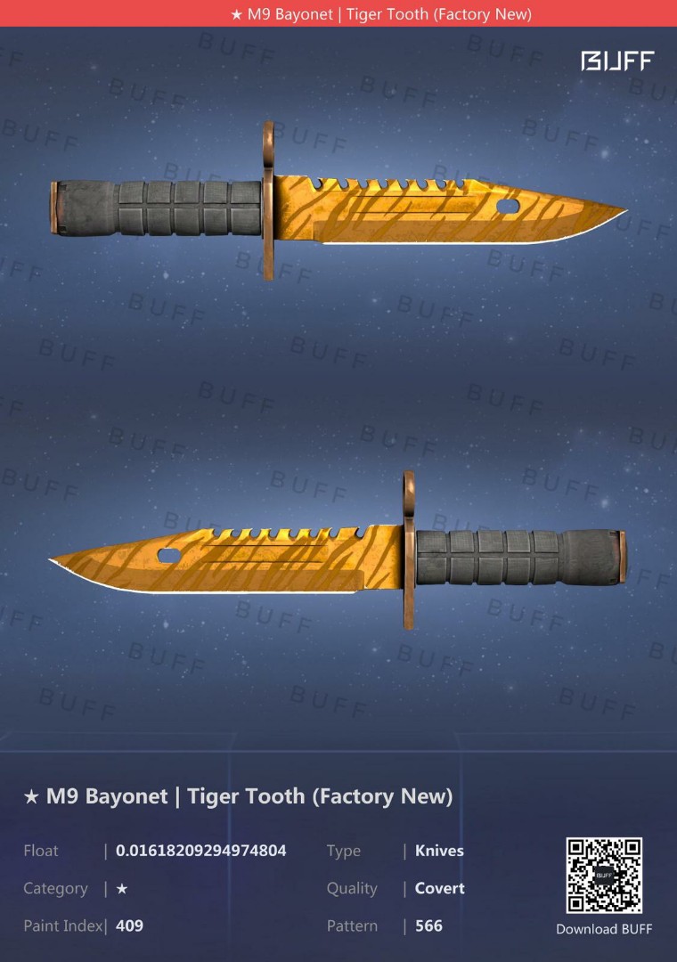 M9 Bayonet Tiger Tooth, Video Gaming, Gaming Accessories, Game Gift ...