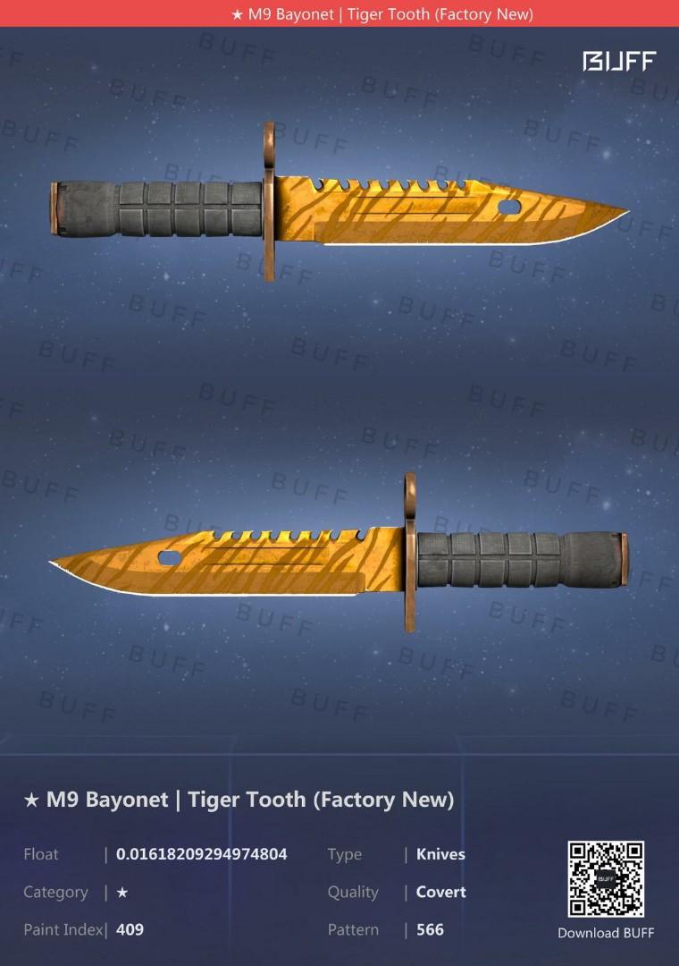M9 Bayonet Tiger Tooth, Video Gaming, Gaming Accessories, Game Gift ...