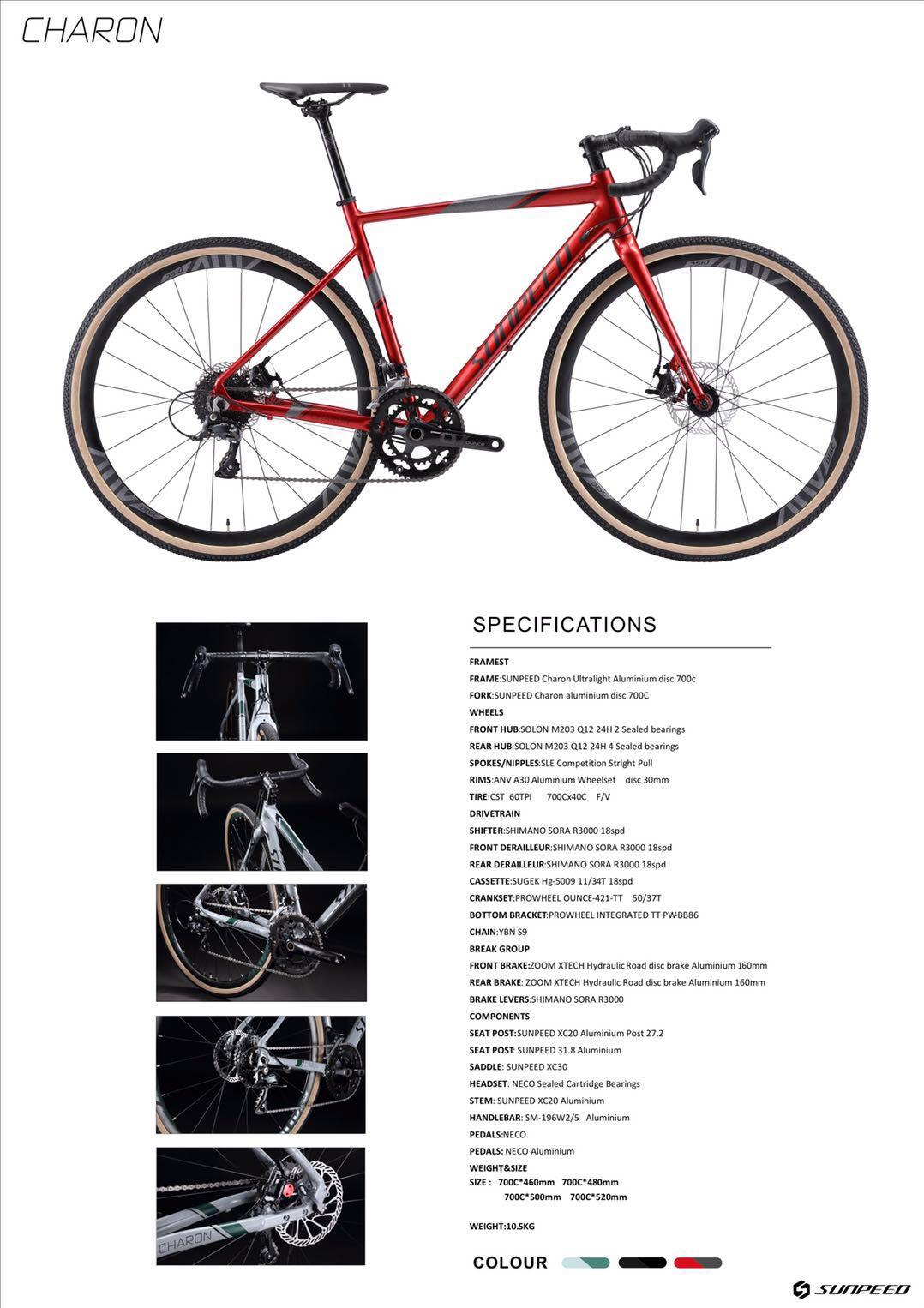 *3 Colours* Sunpeed Charon Gravel/Cyclocross/CX Road Bike, Sports ...