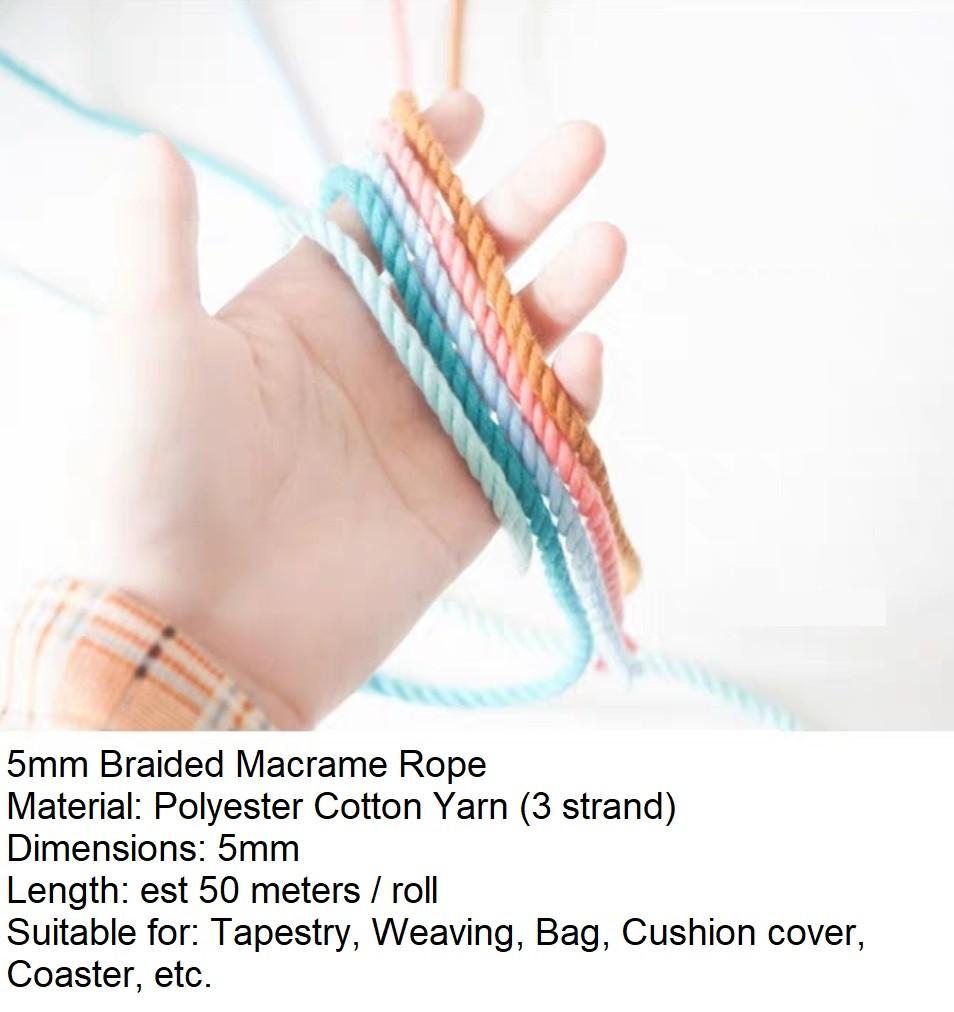 5mm Braided Macrame Rope, Hobbies & Toys, Stationery & Craft, Craft ...