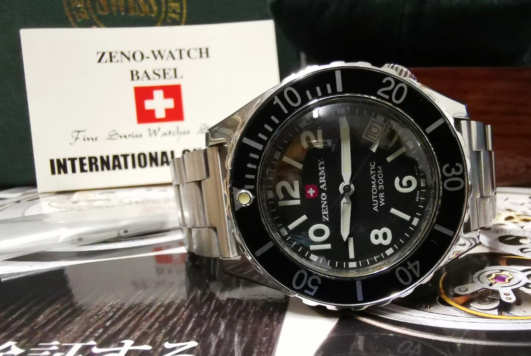 （減價）中古 Zeno Army Diver 自動機械潛水錶, 名牌, 手錶 - Carousell