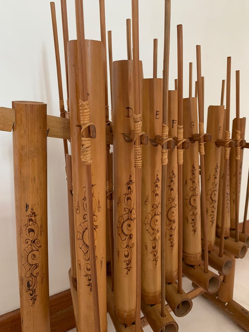 Angklung Bamboo Musical Instrument H66cm x L50cm, Hobbies & Toys ...