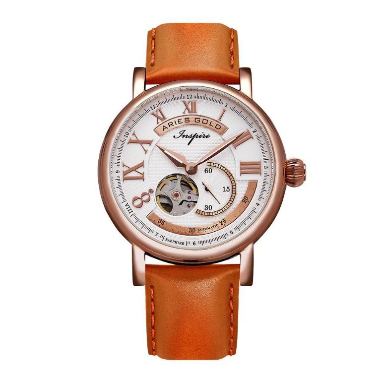 ARIES GOLD AUTOMATIC INSPIRE GAUNTLET VINTAGE ROSE GOLD STAINLESS STEEL ...