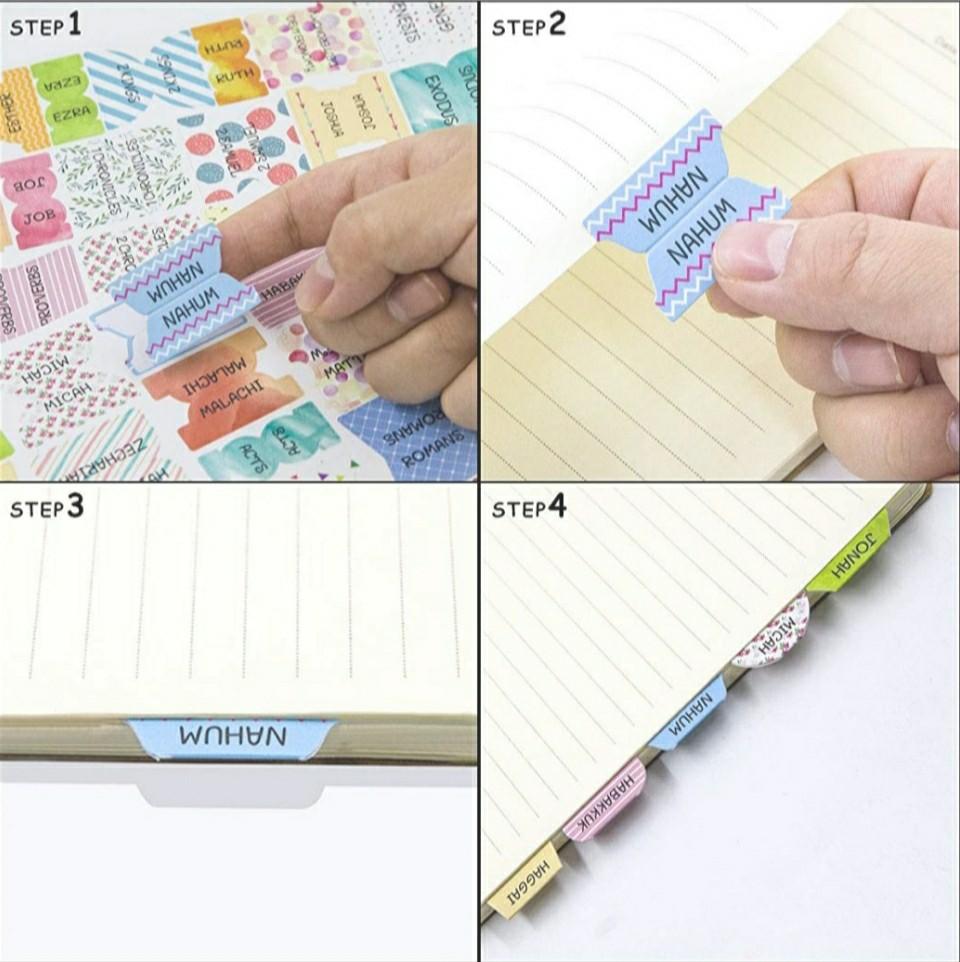 ~READY STOCK~ BN Bible Tabs Peel and Stick Colorful Unique Bible ...