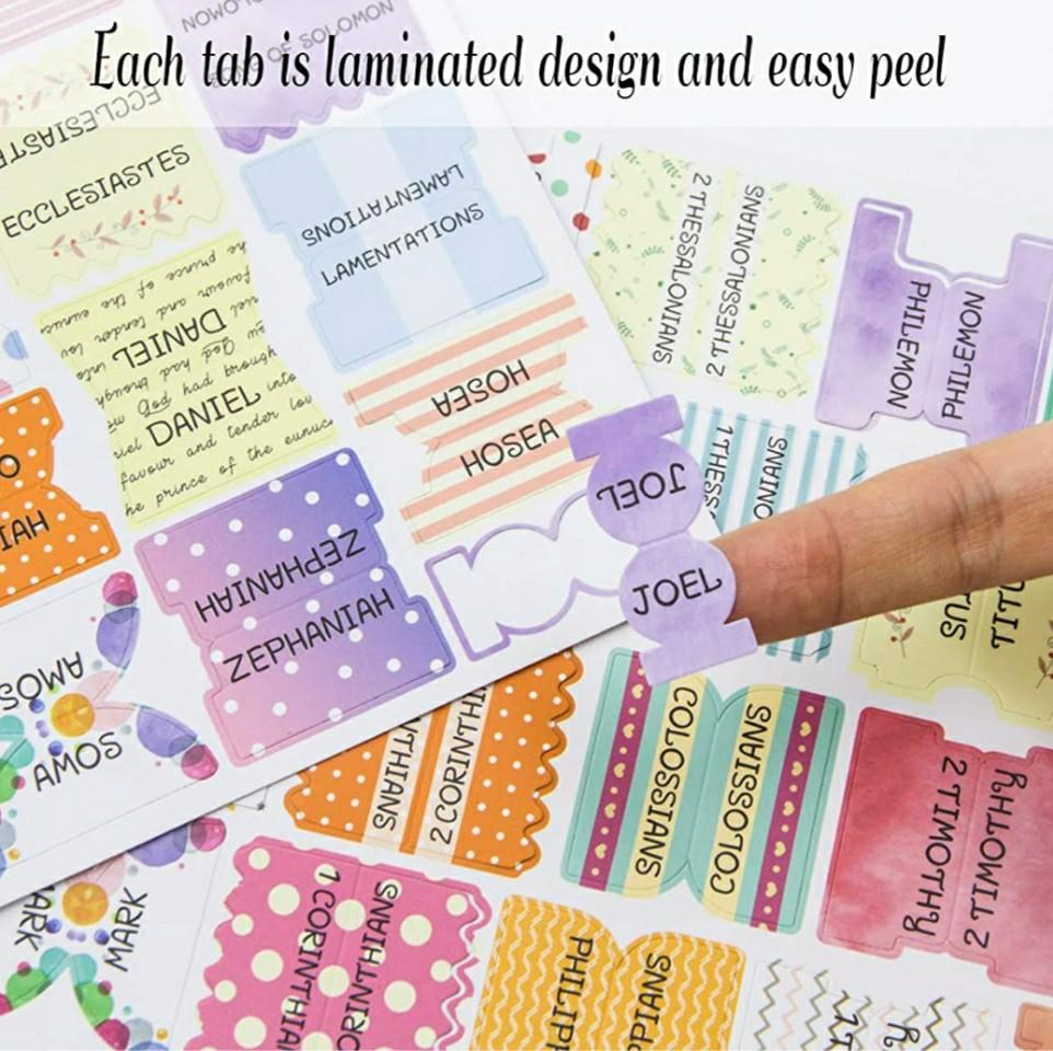 ~READY STOCK~ BN Bible Tabs Peel and Stick Colorful Unique Bible ...