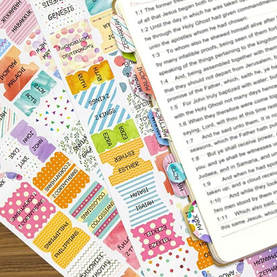 ~READY STOCK~ BN Bible Tabs Peel and Stick Colorful Unique Bible ...