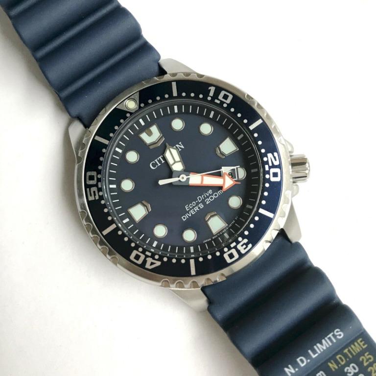 Citizen Promaster Diver Japan Made Eco-Drive Blue Resin Solar Men Watch ...