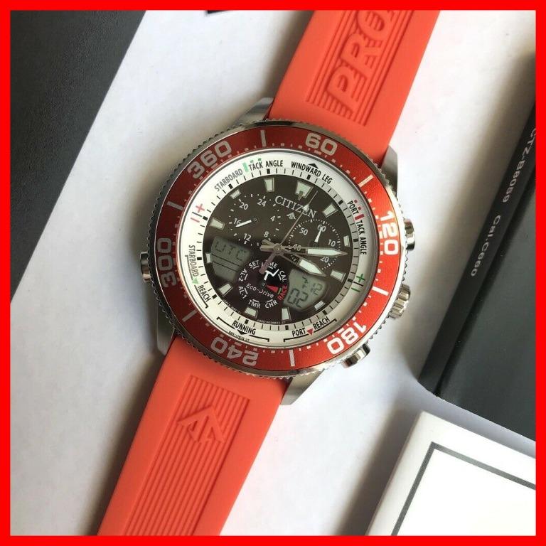 Citizen Promaster Marine Eco-Drive Yacht Orange Rubber Men Watch, Men's ...