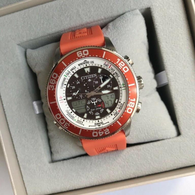Citizen Promaster Marine Eco-Drive Yacht Orange Rubber Men Watch, Men's ...