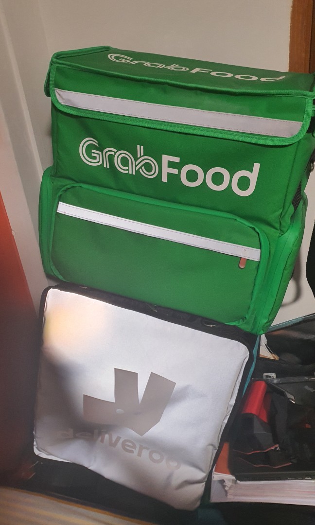 Deliveroo bag and grabfood bag, Free Items on Carousell