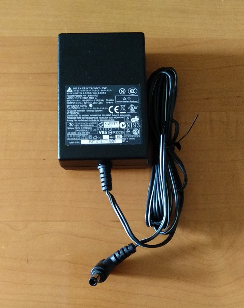 Delta AC/DC adaptor 12V 1.25A, 電腦＆科技, 電腦周邊及配件, 電腦線、轉接線及轉換器 - Carousell