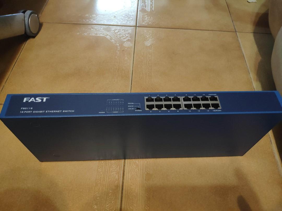 Fast FSG116 16 PORT GIGABIT SWITCH, 電腦＆科技, 電腦周邊及配件, Wifi及上網相關產品 - Carousell