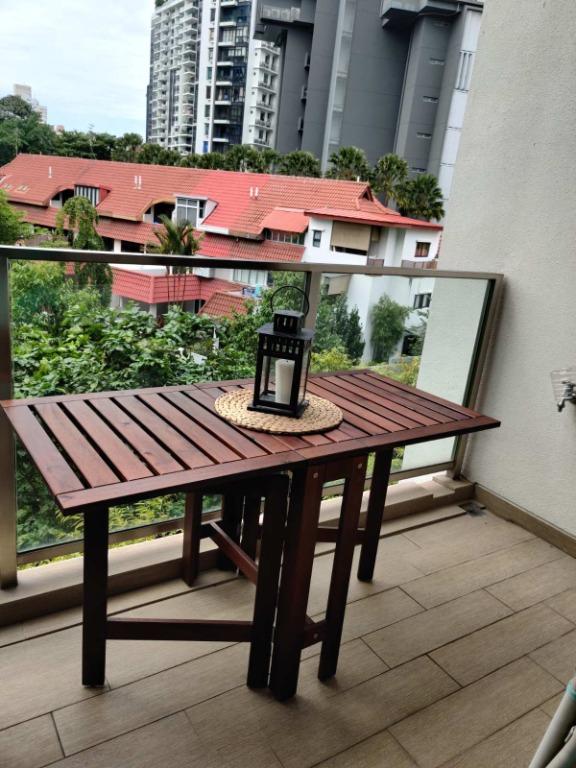 IKEA APPLARO foldable table, outdoor, brown, 20/77/133x62 cm, Furniture ...