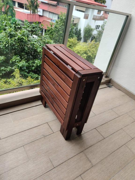 IKEA APPLARO foldable table, outdoor, brown, 20/77/133x62 cm, Furniture ...