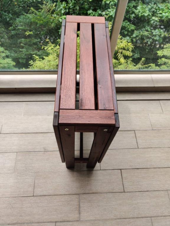 IKEA APPLARO foldable table, outdoor, brown, 20/77/133x62 cm, Furniture ...