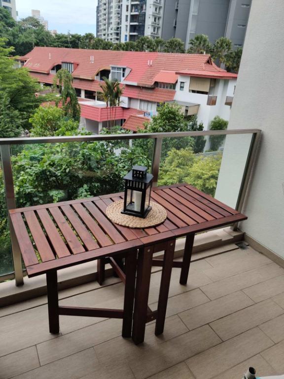 IKEA APPLARO foldable table, outdoor, brown, 20/77/133x62 cm, Furniture ...