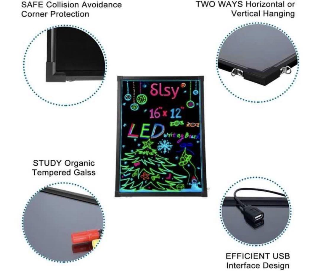New LED Neon illuminating Writing Drawing Board - With Remote ...