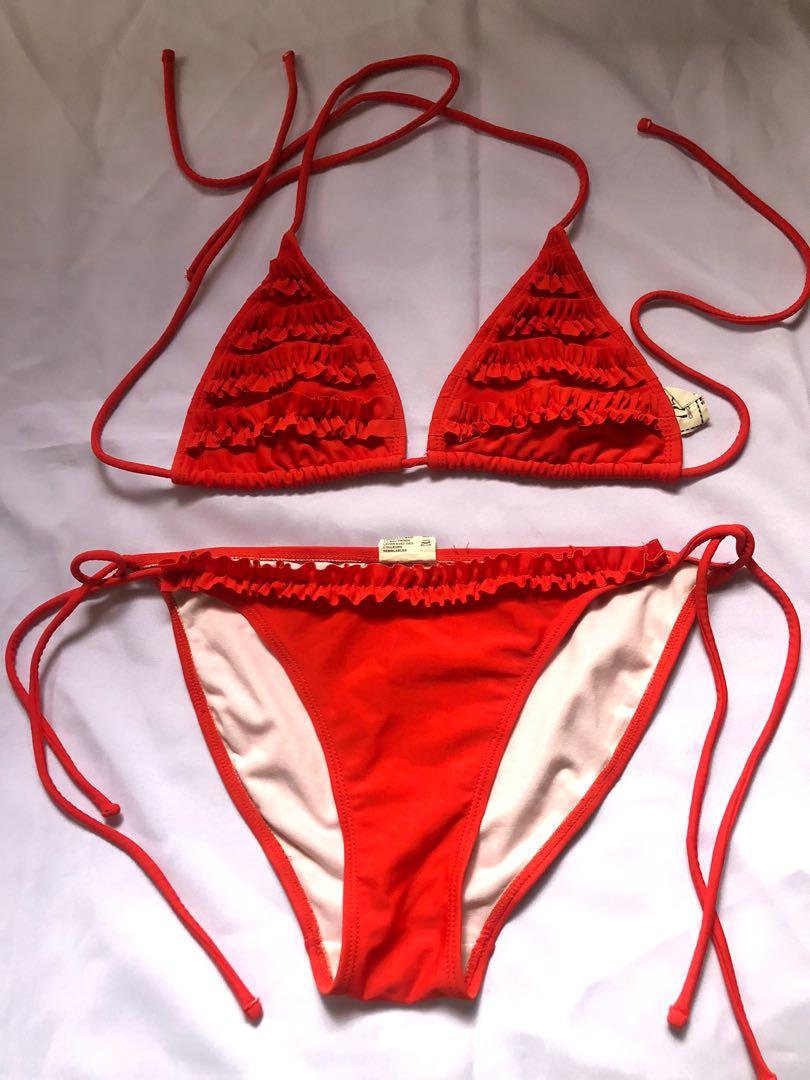red bikini, Women's Fashion, Swimwear, Bikinis & Swimsuits on Carousell