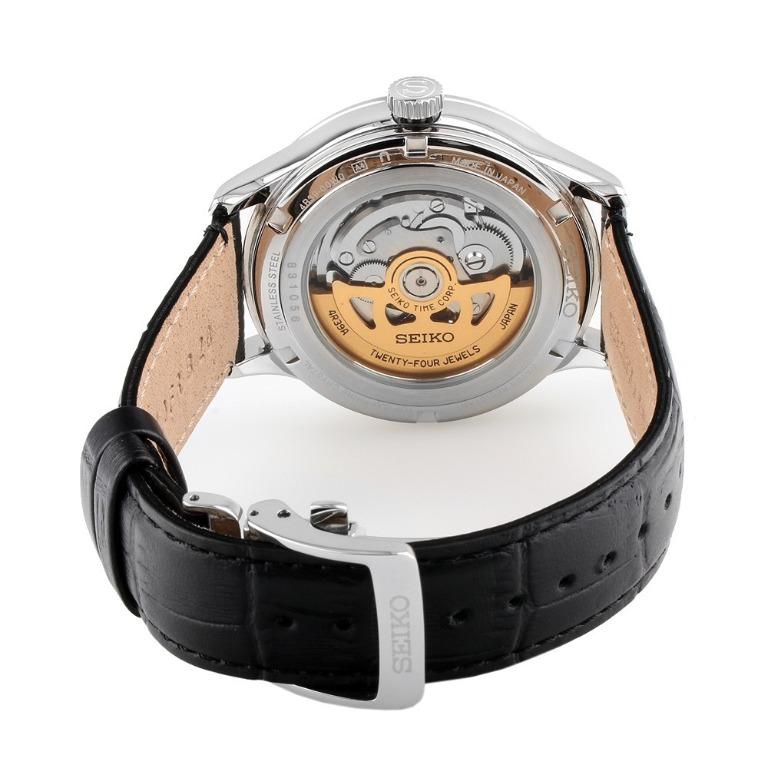 Seiko Presage Automatic SSA379J1 Men's Watch White Dial Black Leather ...