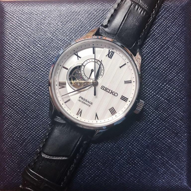 Seiko Presage Automatic SSA379J1 Men's Watch White Dial Black Leather ...
