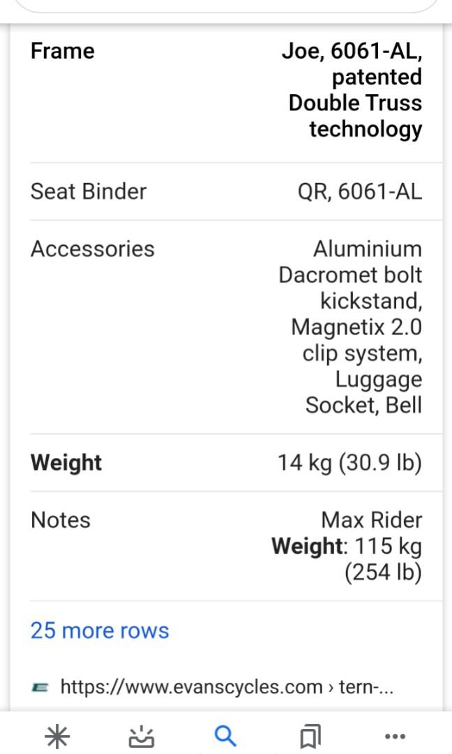 TERN Joe D24 folding bike, Sports Equipment, Bicycles & Parts, Bicycles ...