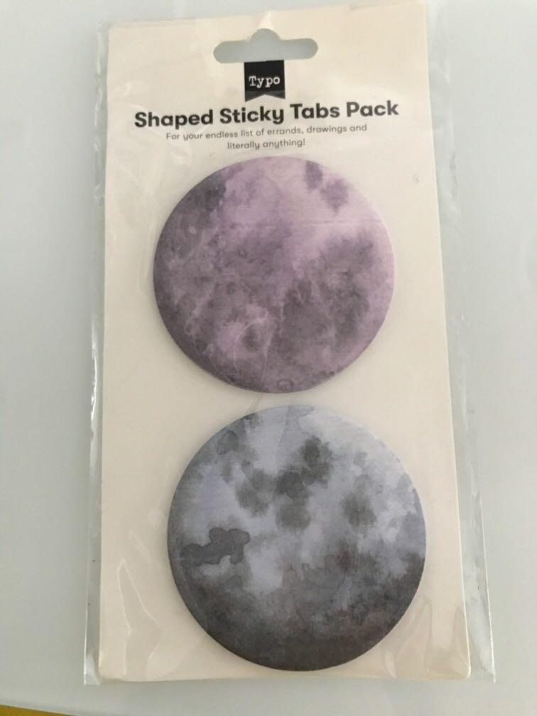Typo Moon Shaped Sticky Tabs Pack (Post-its), Hobbies & Toys ...
