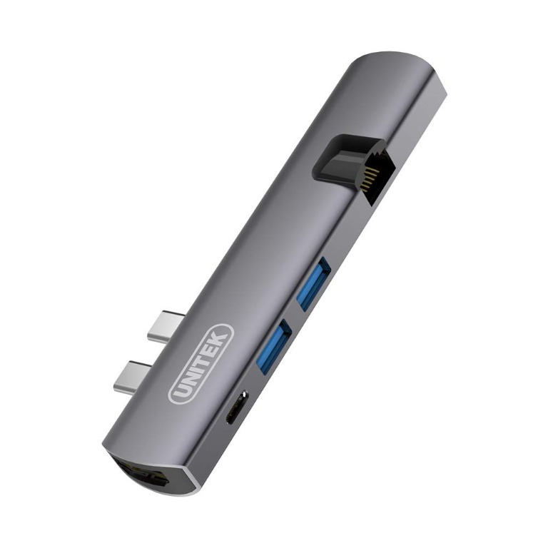 Unitek D008A Dual USB Type C 40Gbps 5 Port Multifunction Ultra Slim Hub ...