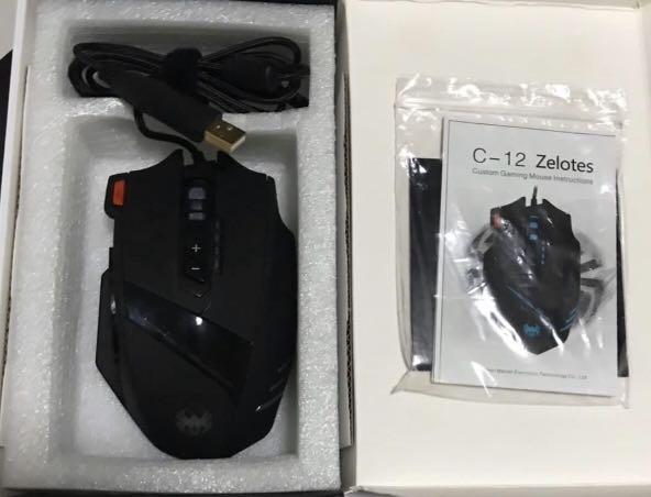 Zelotes C12 Gaming Mouse,12 Programmable Buttons Mouse,8-Piece Weight ...
