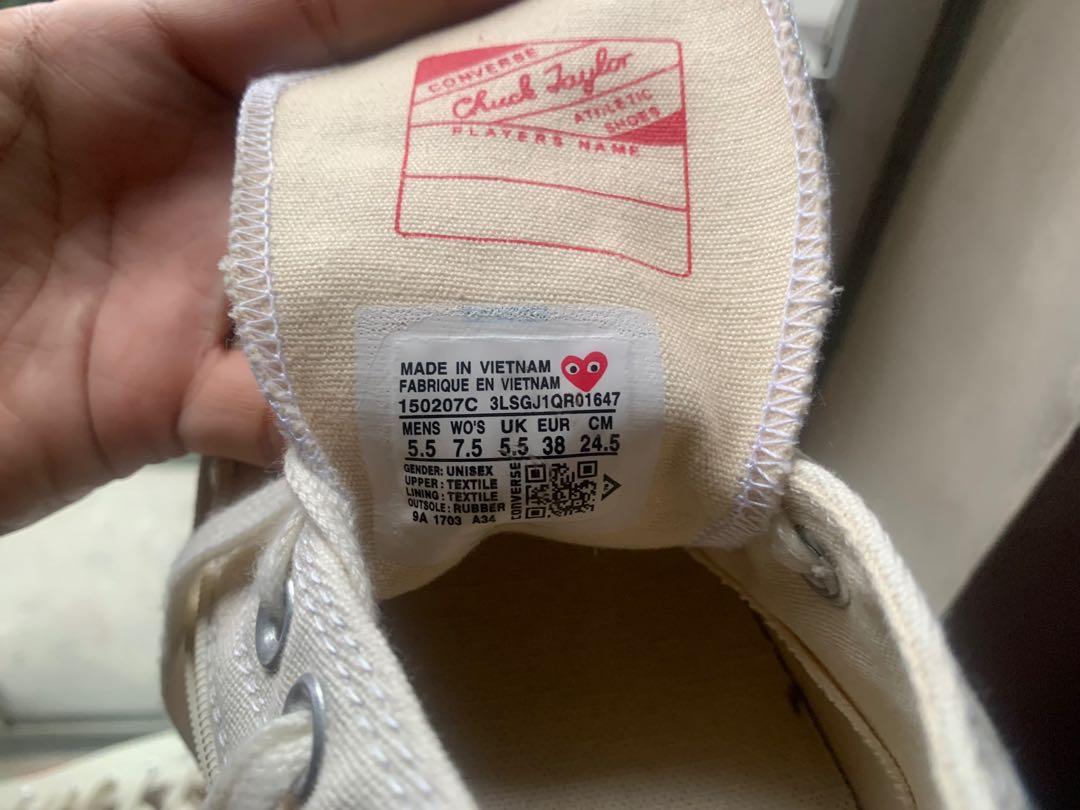 CDG cream color converse chuck taylor , Women's Fashion, Footwear ...