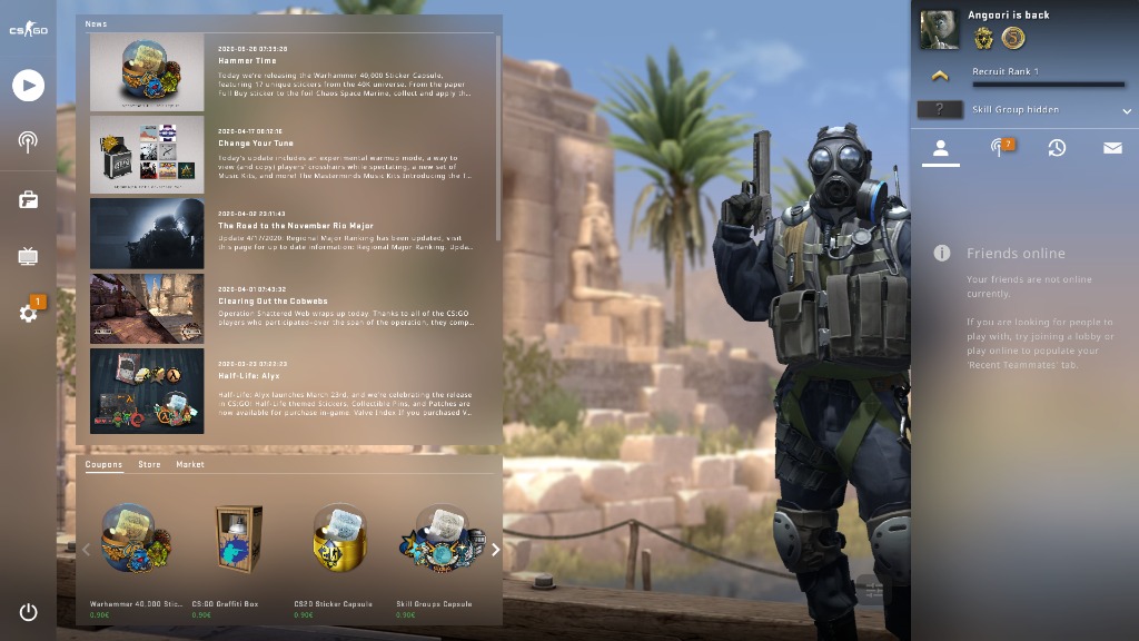 CSGO prime account with 5 year Veteran coin+ loyalty badge , Video ...