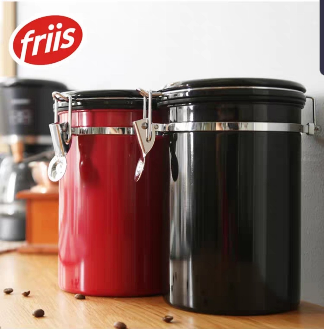 FRIIS Stainless Steel Coffee Vault (Red), TV & Home Appliances, Kitchen ...