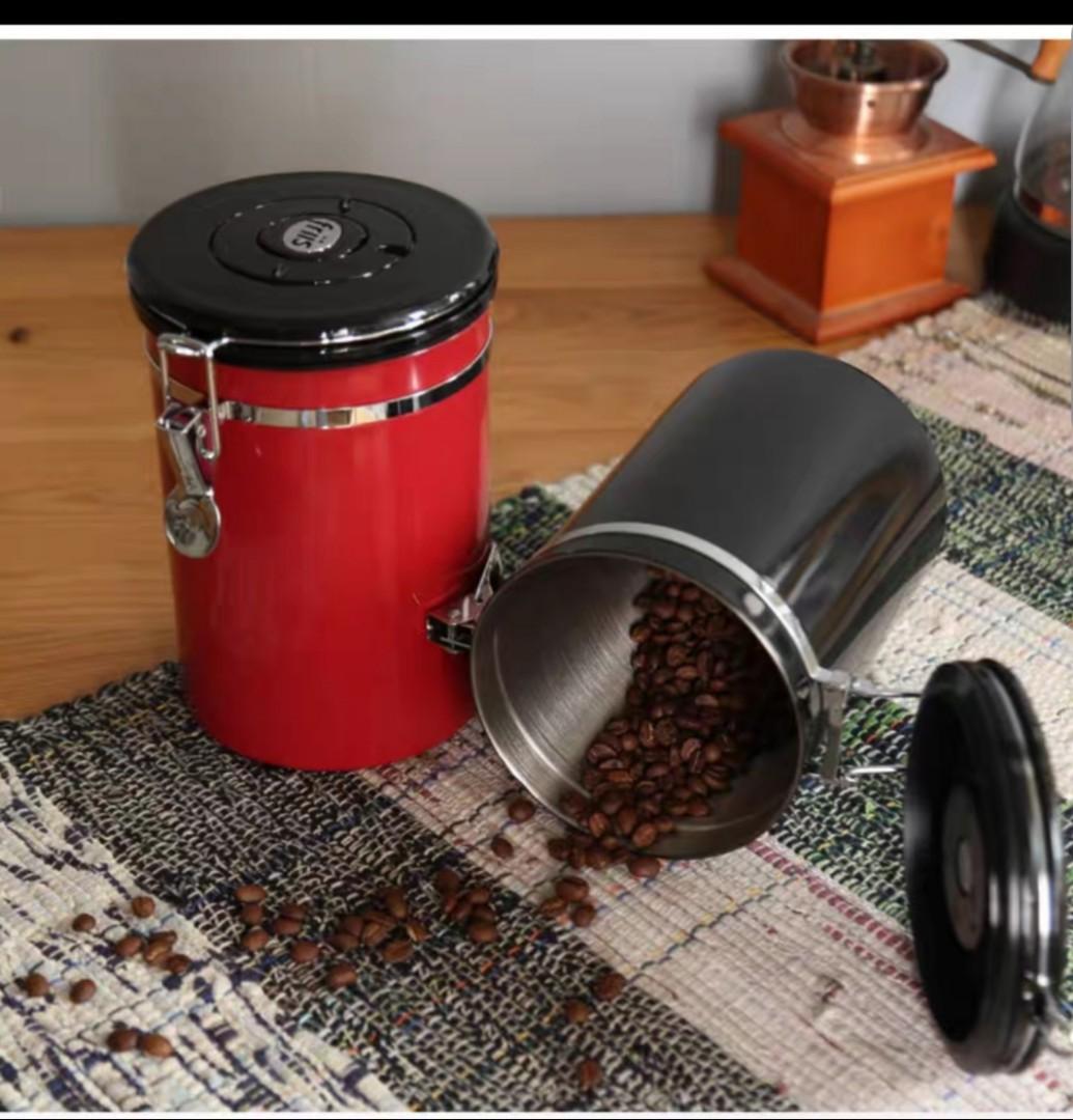 FRIIS Stainless Steel Coffee Vault (Red), TV & Home Appliances, Kitchen ...