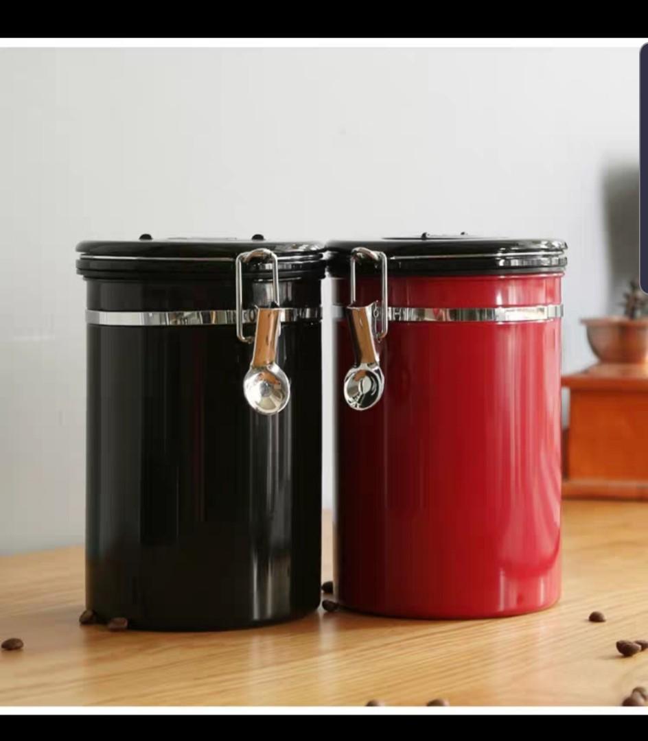 FRIIS Stainless Steel Coffee Vault (Red), TV & Home Appliances, Kitchen ...