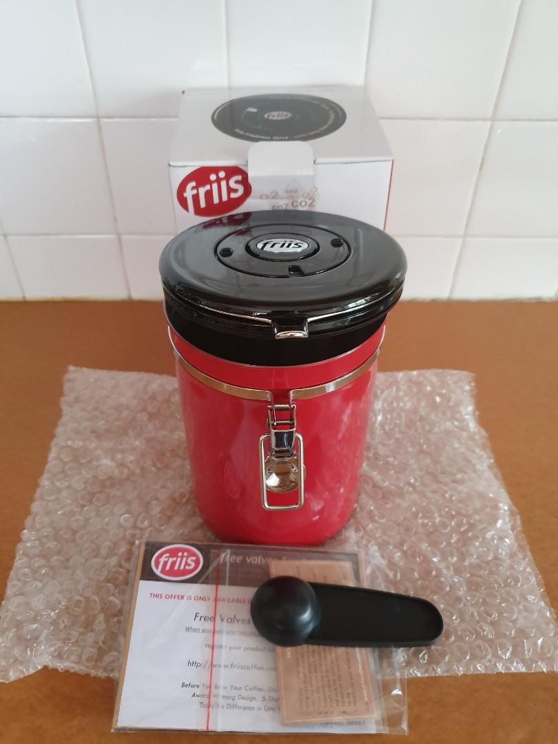FRIIS Stainless Steel Coffee Vault (Red), TV & Home Appliances, Kitchen ...