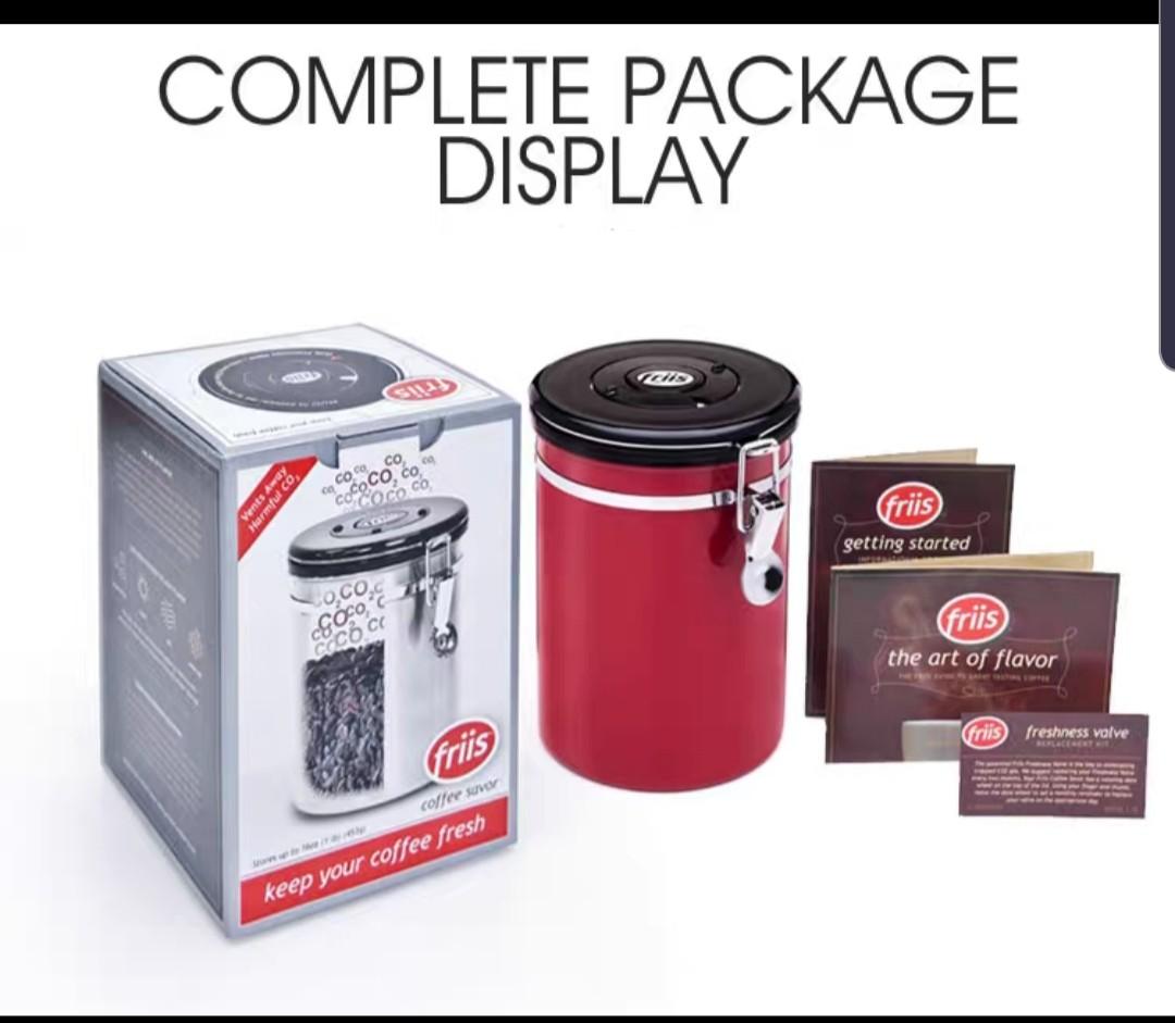 FRIIS Stainless Steel Coffee Vault (Red), TV & Home Appliances, Kitchen ...